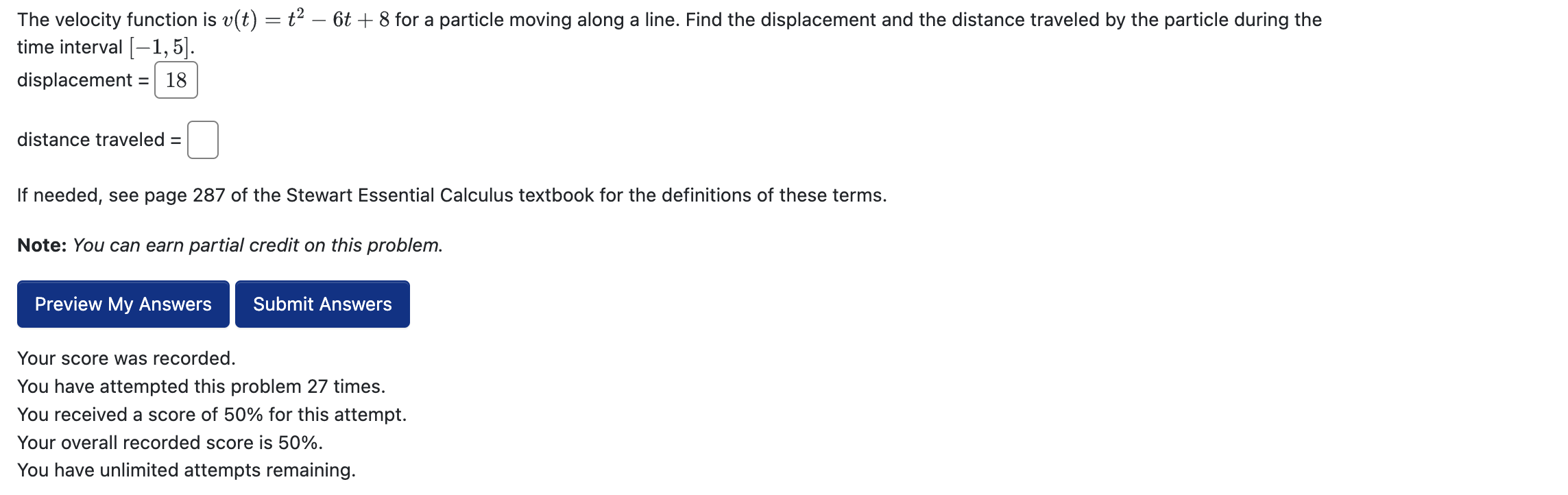 Solved The velocity function is v(t)=t2-6t+8 ﻿for a particle | Chegg.com
