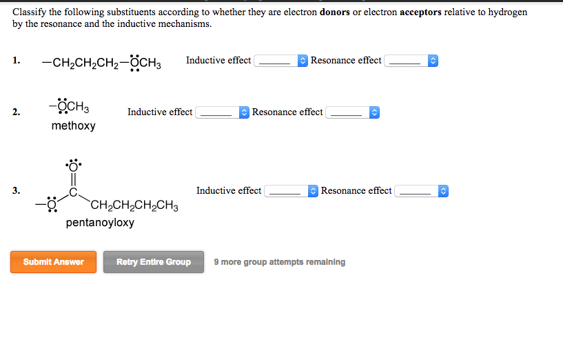 Solved Classify the following substituents according to | Chegg.com