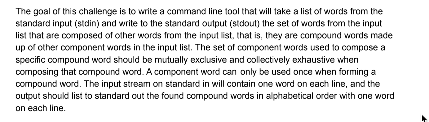 The goal of this challenge is to write a command line | Chegg.com