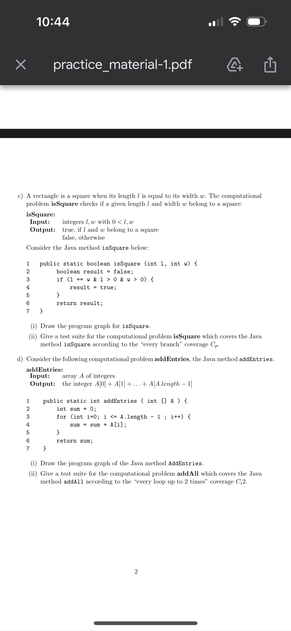 Solved a) Consider the computational problem addAndDouble | Chegg.com
