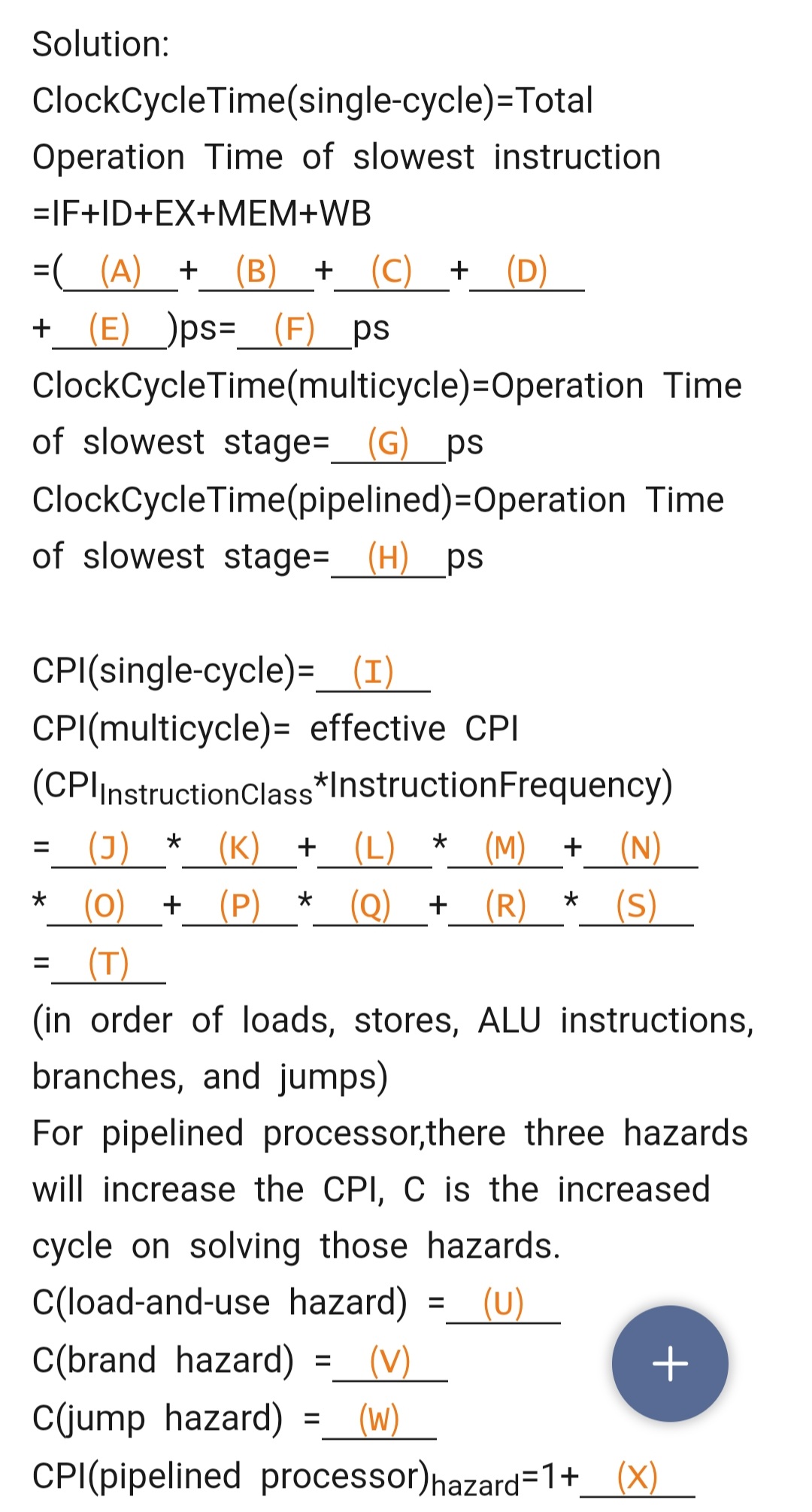 Solved Compare performance for singlecycle, multicycle and | Chegg.com