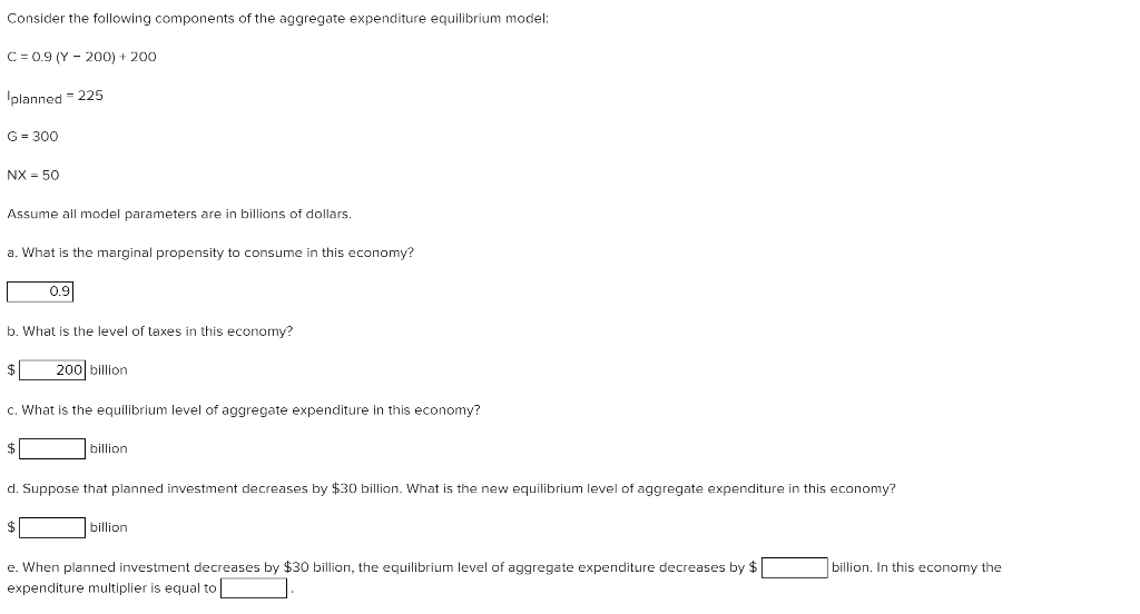 Solved Consider the following components of the aggregate | Chegg.com