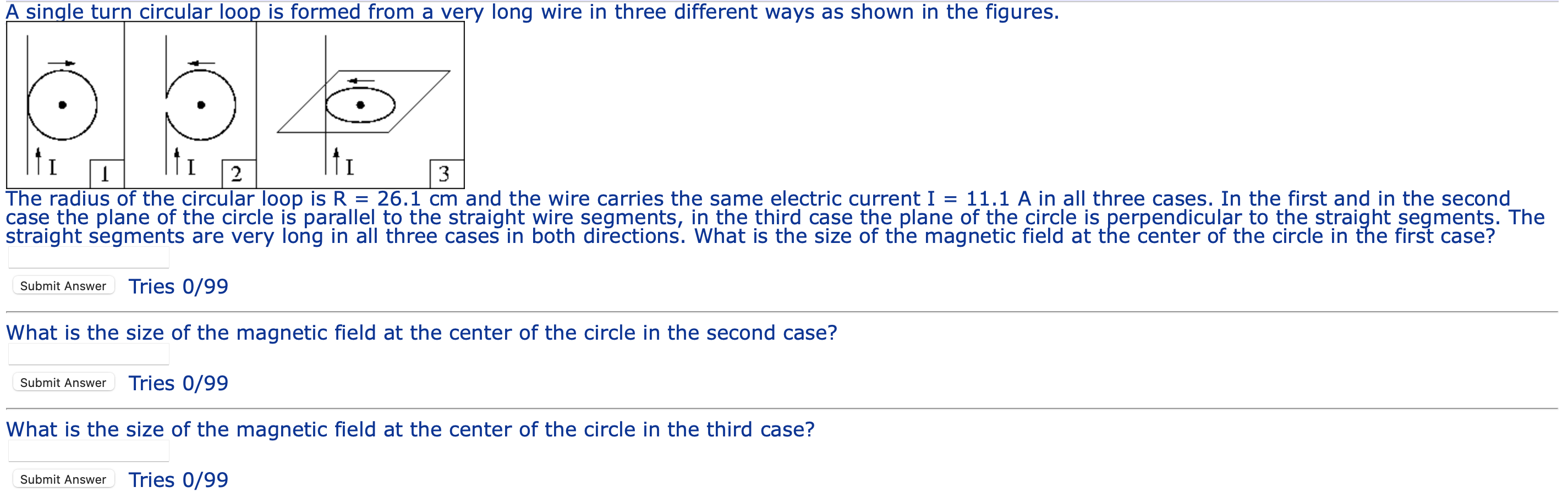 Solved A single turn circular loop is formed from a very | Chegg.com