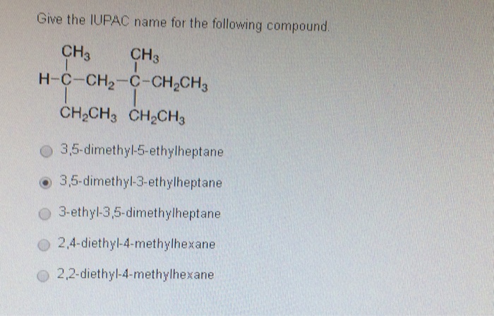 Solved Give the IUPAC name for the following compound. 3, | Chegg.com