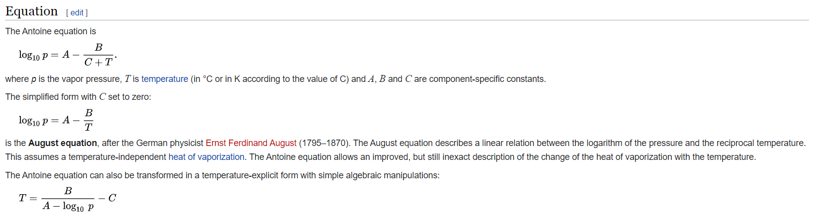 Solved DERIVE VAPOR PRESSURE-TEMPERATURE EQUATION: | Chegg.com