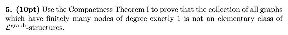 Solved Use the Compactness Theorem I to prove that the | Chegg.com