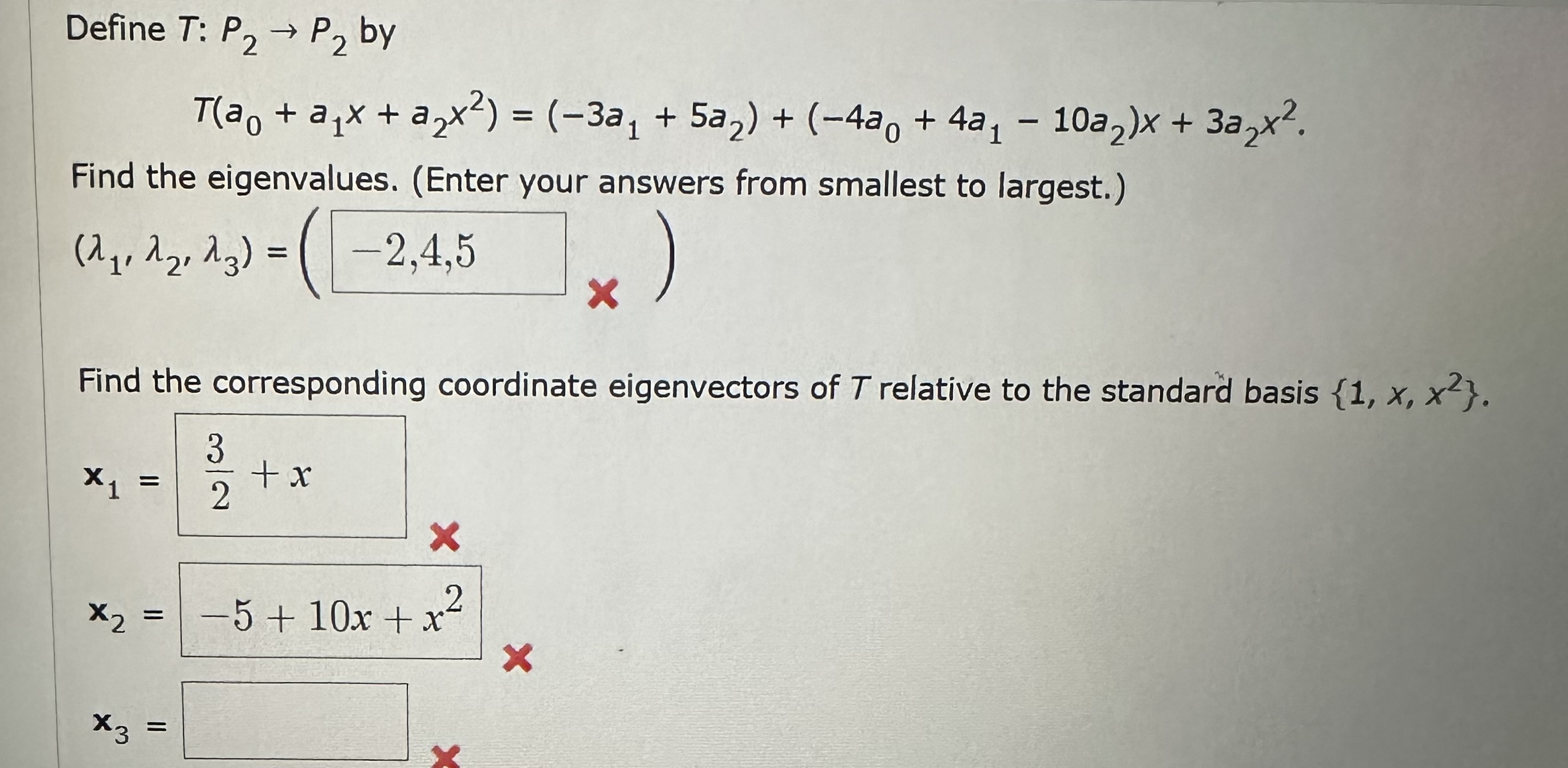 Solved Define T:P2→P2 by | Chegg.com