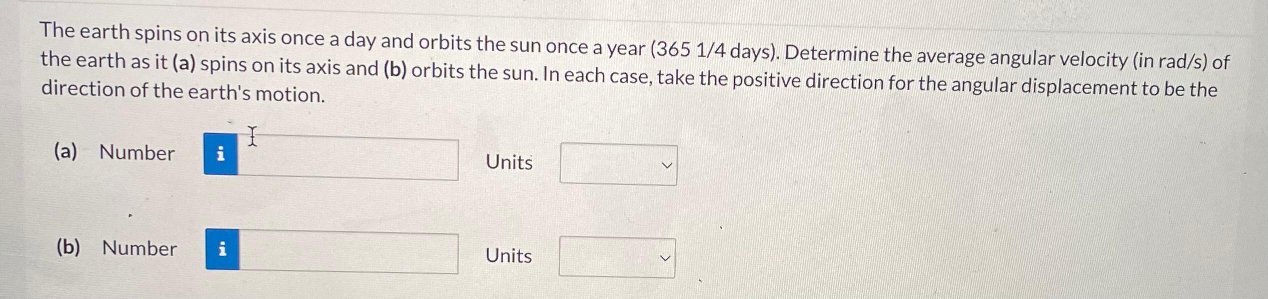 Solved The earth spins on its axis once a day and orbits the | Chegg.com