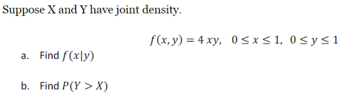 Solved Suppose x ﻿and Y ﻿have joint | Chegg.com