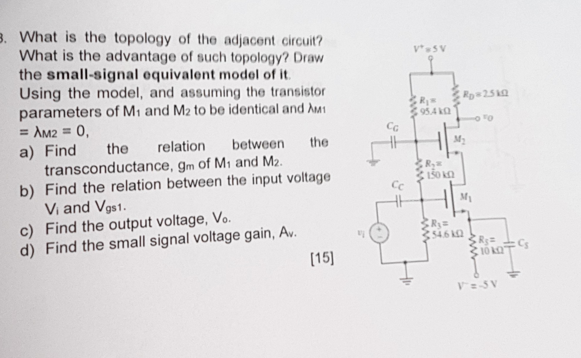 Solved What is the topology of the adjacent circuit? What is | Chegg.com