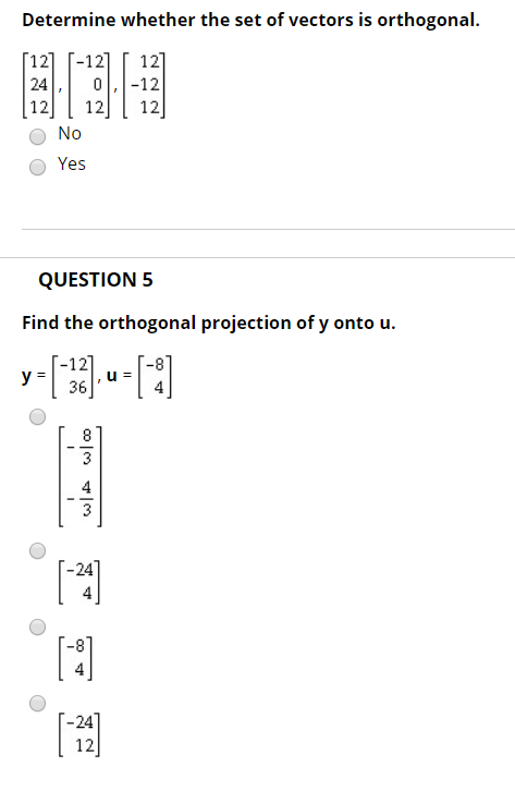 Solved Determine whether the set of vectors is orthogonal | Chegg.com