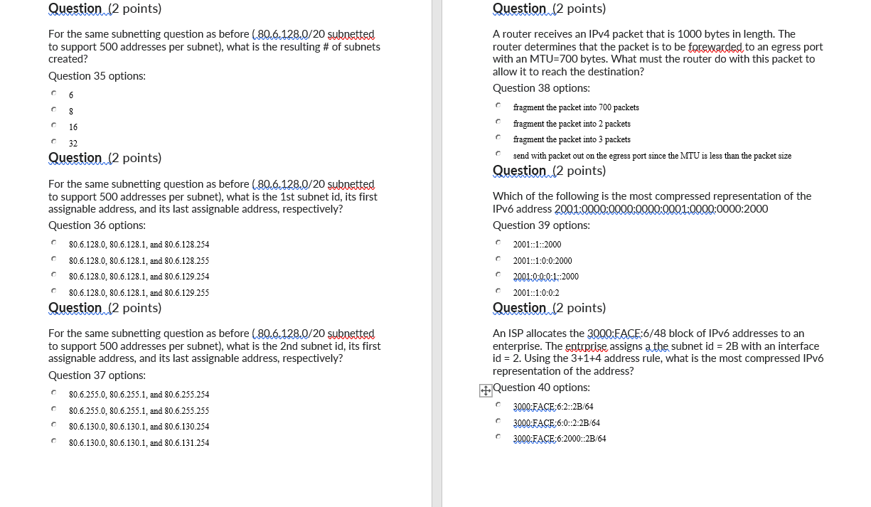 Solved For the same subnetting question as before | Chegg.com