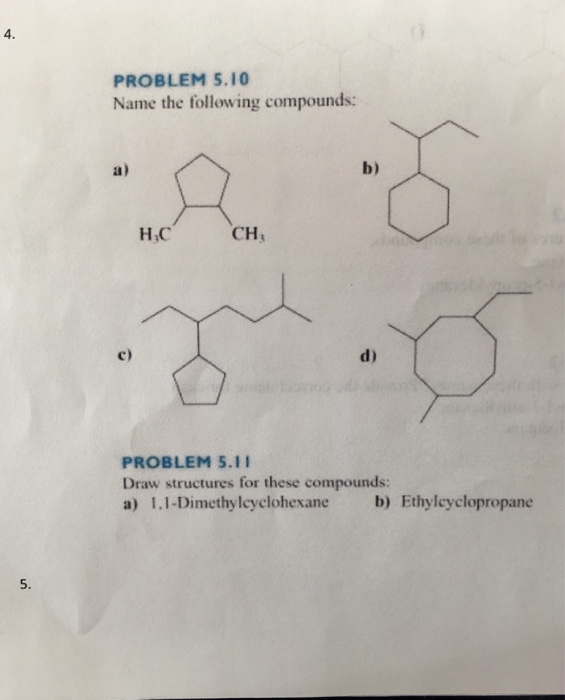 Solved Name the following compounds: Draw structures for | Chegg.com
