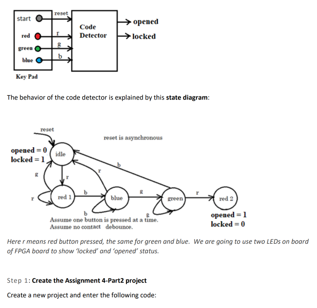 Solved A keypad is used to unlock a safe. Pressing the start | Chegg.com