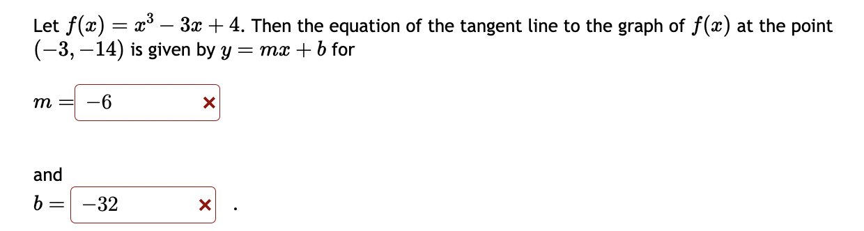 Solved Let f(x)=x3-3x+4. ﻿Then the equation of the tangent | Chegg.com