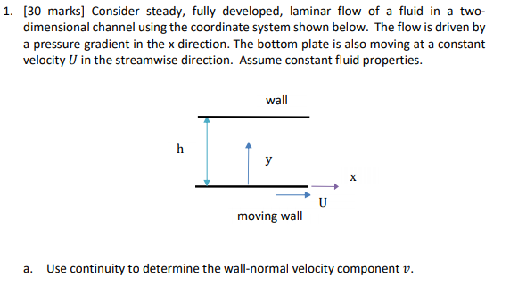 Solved 1. [30 marks] Consider steady, fully developed, | Chegg.com