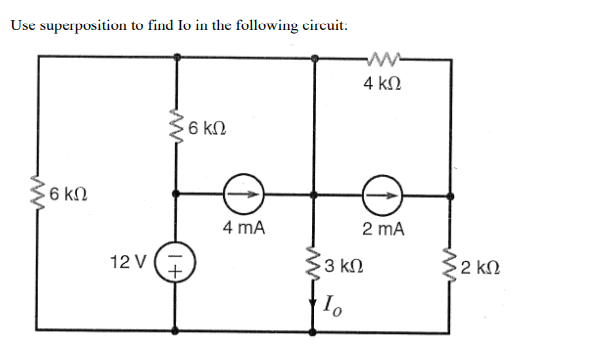 Solved Use superposition to find Io in the following | Chegg.com