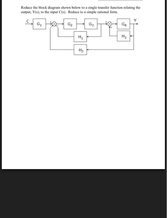 Solved Reduce the block diagram shown below to a single | Chegg.com