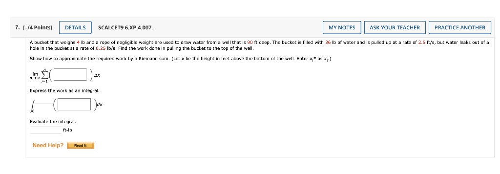 Solved 7. [-14 Points) DETAILS SCALCET9 6.XP.4.007. MY NOTES | Chegg.com Solved 7. [-14 Points) DETAILS SCALCET9 6.XP.4.007. MY NOTES | Chegg.com