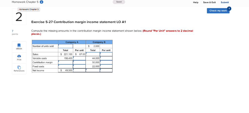 Solved Homework Chapter 5 Saved Help Save & Exit Submit | Chegg.com