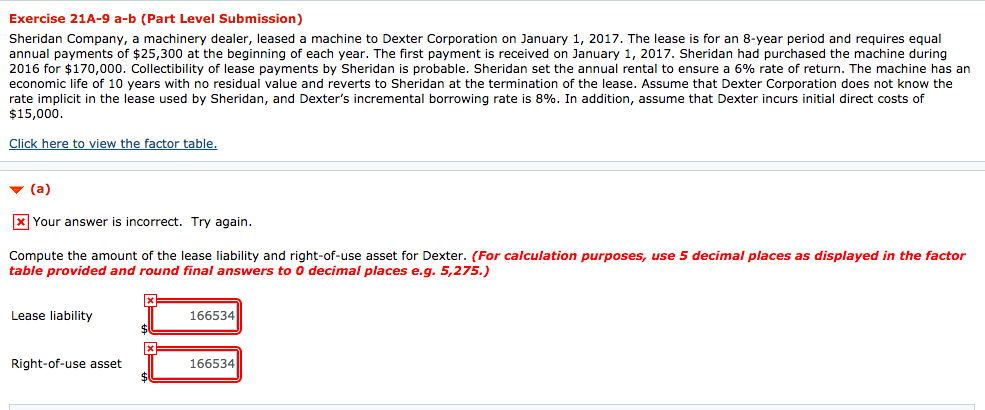 Solved Exercise 21A-9 a-b (Part Level Submission) Sheridan | Chegg.com