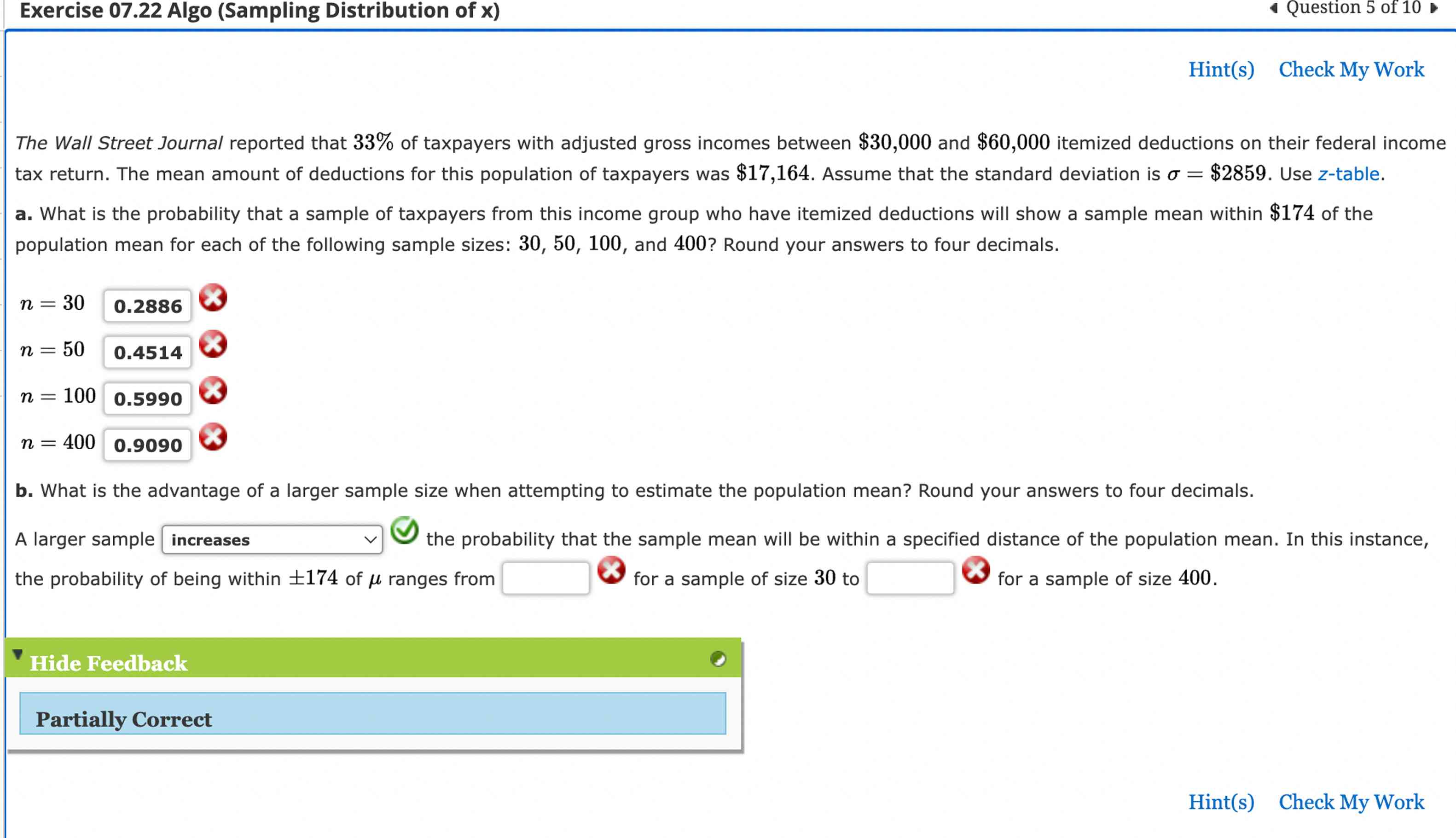 Solved Exercise 07.22 ﻿Algo (Sampling Distribution of | Chegg.com