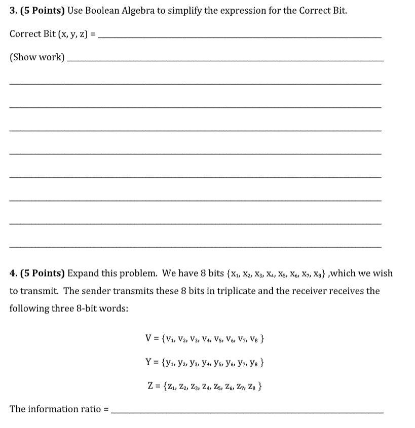 Solved III. (20 Points) Error Correction Triplicate Solution | Chegg.com
