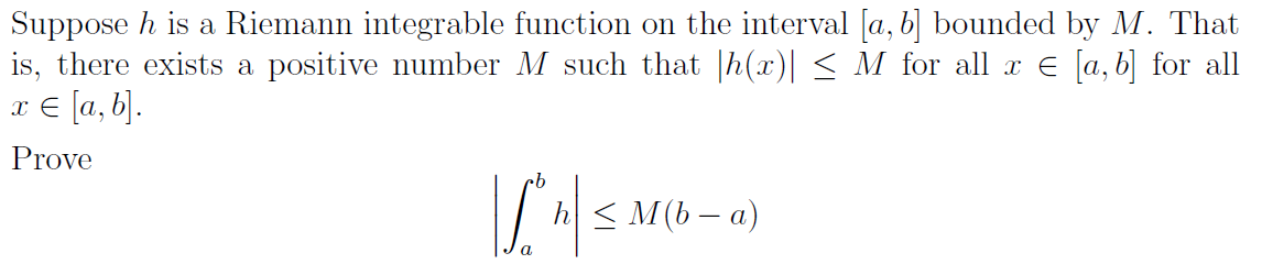 Solved Suppose h is a Riemann integrable function on the | Chegg.com