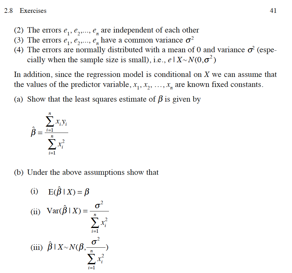 Solved 4. Straight-line regression through the origin: In | Chegg.com