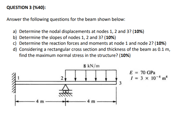 Solved QUESTION 3 (\%40): Answer the following questions for | Chegg.com