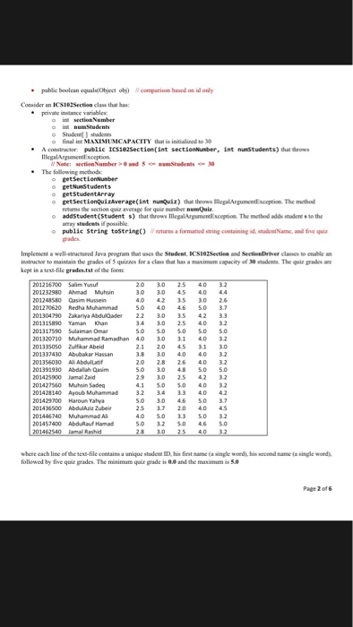 Solved Consider a Student class that has: private instance | Chegg.com