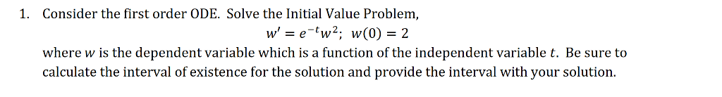 Solved 1. Consider the first order ODE. Solve the Initial | Chegg.com