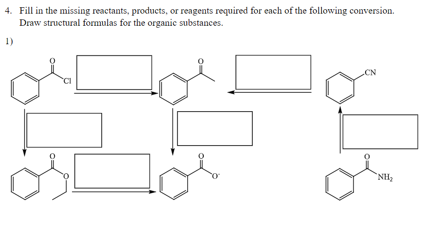 Solved 4. Fill in the missing reactants, products, or | Chegg.com