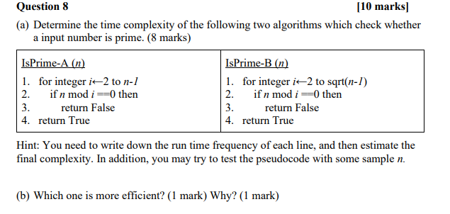 Solved Question 8[10 ﻿marks](a) ﻿Determine the time | Chegg.com