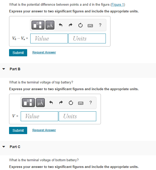 Solved What is the potential difference between points a | Chegg.com