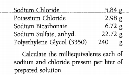 Solved Colyte contains the following mixture of dry powder | Chegg.com