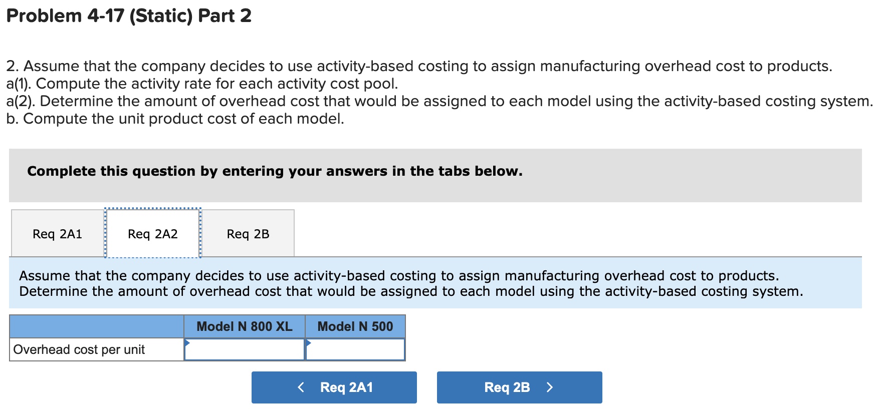 Solved Problem 4-17 (Static) Contrast Activity-Based Costing | Chegg.com