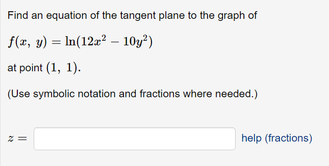 Solved Find an equation of the tangent plane to the graph of | Chegg.com
