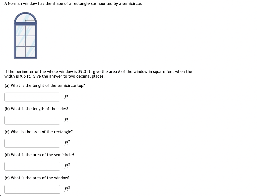 Solved A Norman window has the shape of a rectangle | Chegg.com