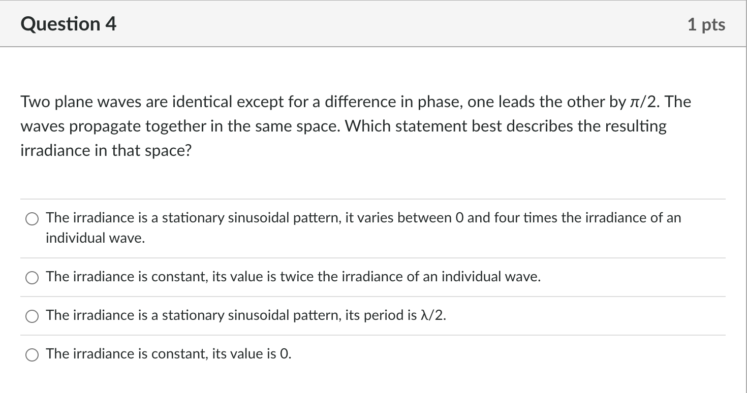 Solved Two plane waves are identical except for a difference | Chegg.com