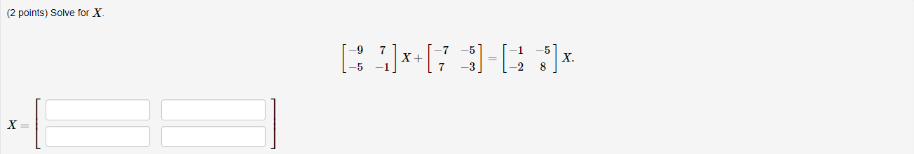 Solved (2 points) Solve for X. | Chegg.com