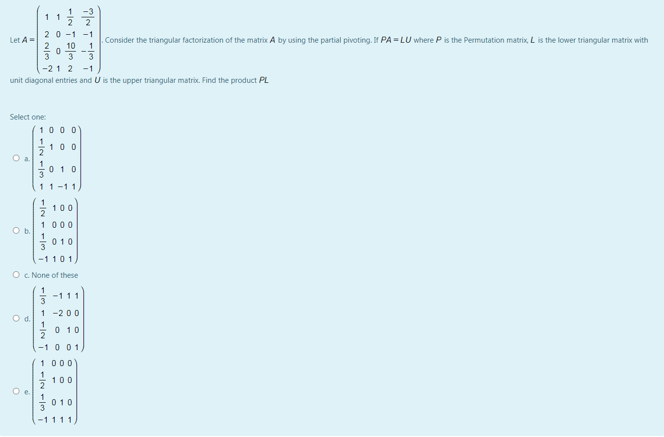 Solved 1 2 0 Let A= Nwania I wasn't Consider the triangular | Chegg.com