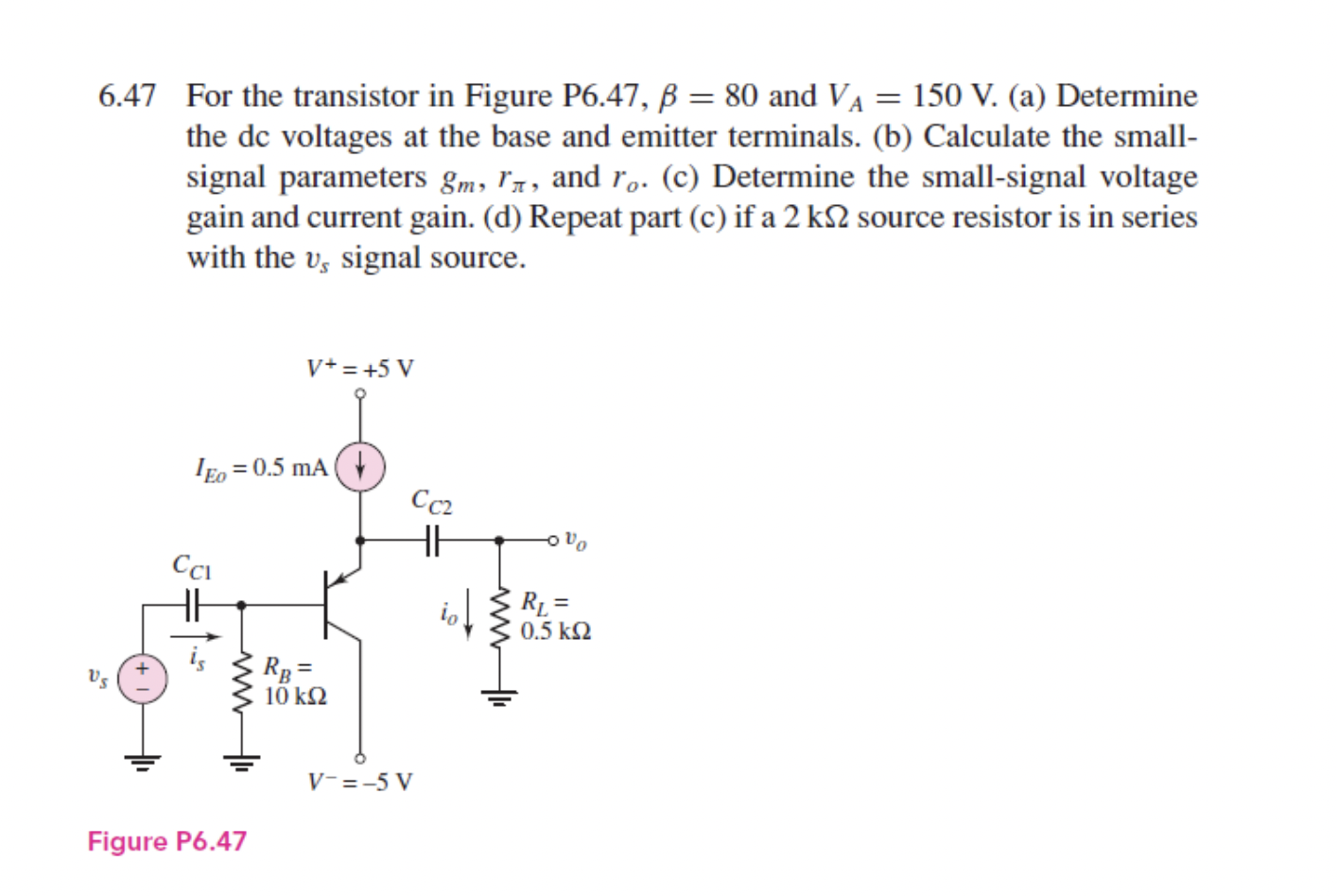 Solved Please include a sketch of AC Small Signal Equivalent | Chegg.com