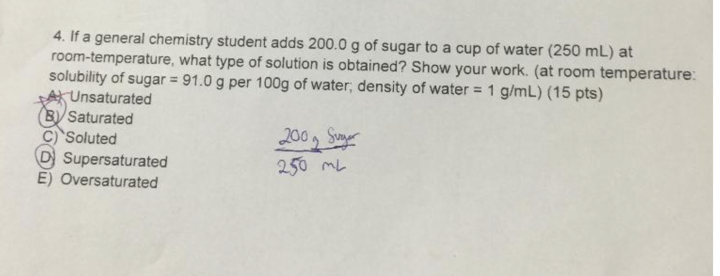 Solved 4. If a general chemistry student adds 200.0 g of | Chegg.com