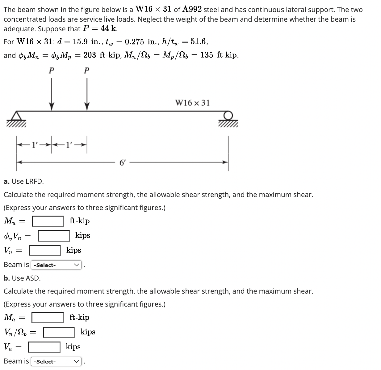 The beam shown in ﻿the figure below | Chegg.com