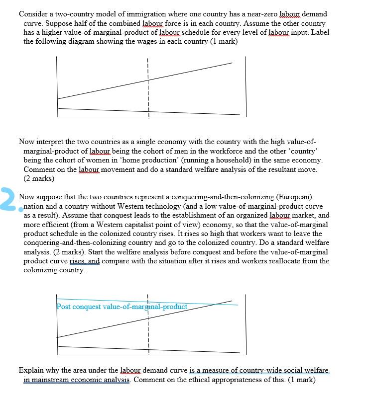 Solved Consider a two-country model of immigration where one | Chegg.com