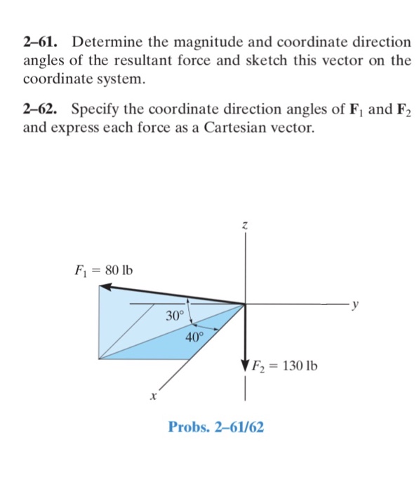 Solved 2-61. Determine the magnitude and coordinate | Chegg.com