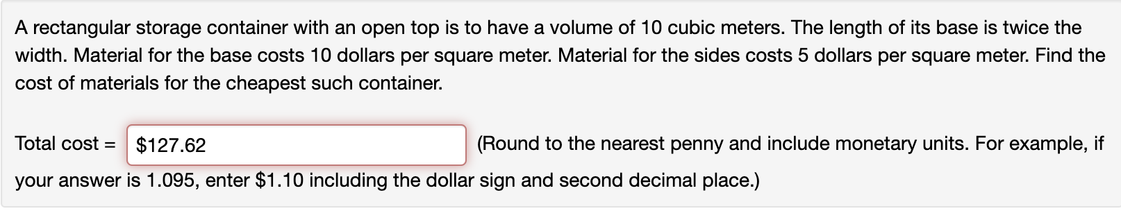 Solved A rectangular storage container with an open top is | Chegg.com