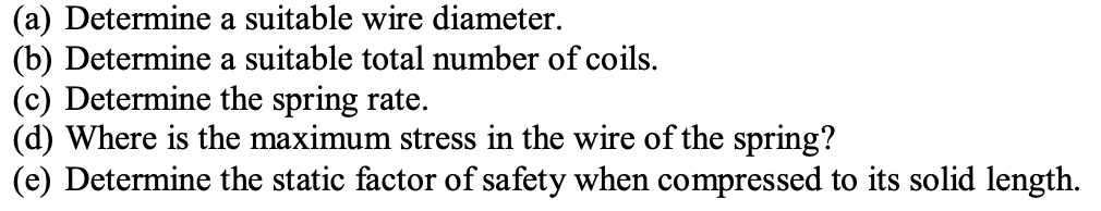 Solved A helical compression spring is needed to fit over a | Chegg.com