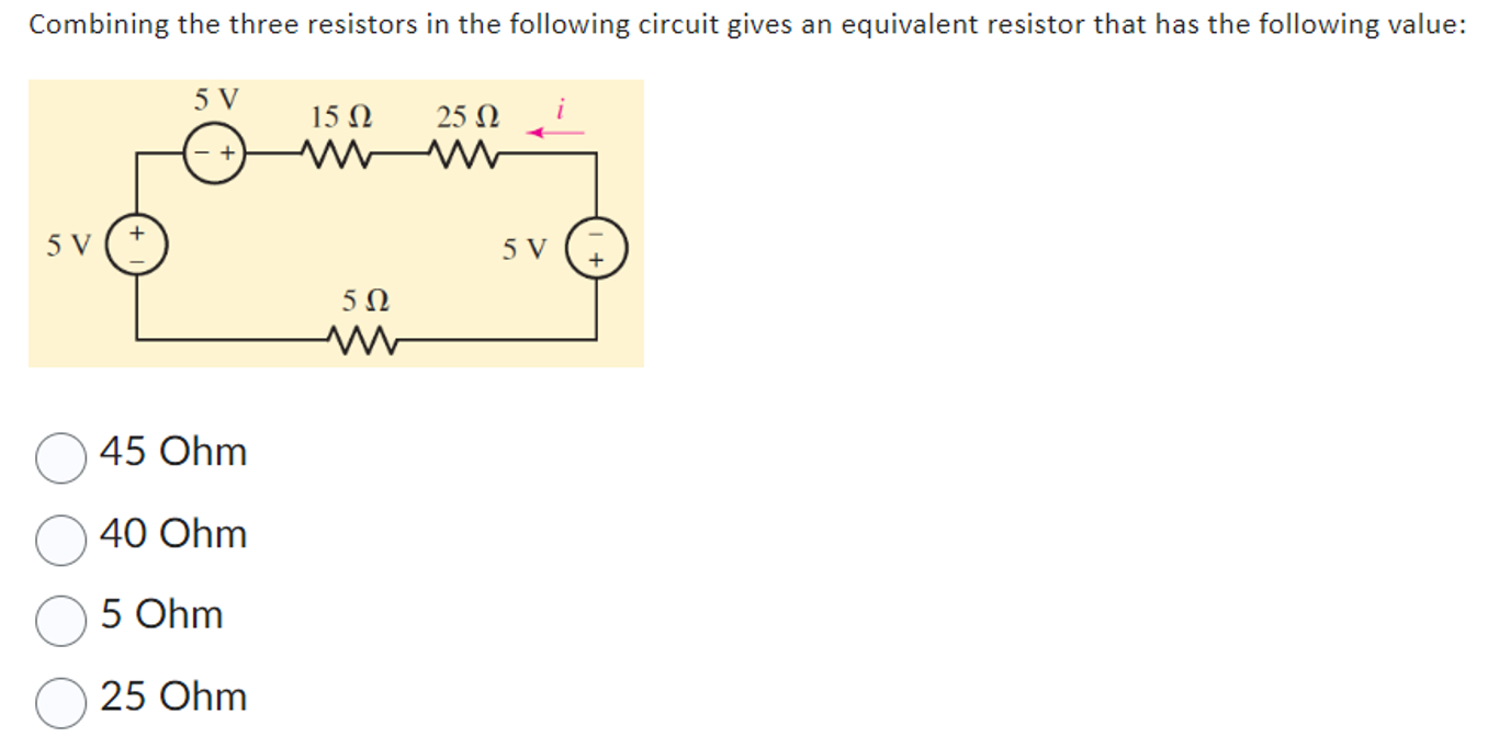 Solved Combining the three resistors in the following | Chegg.com